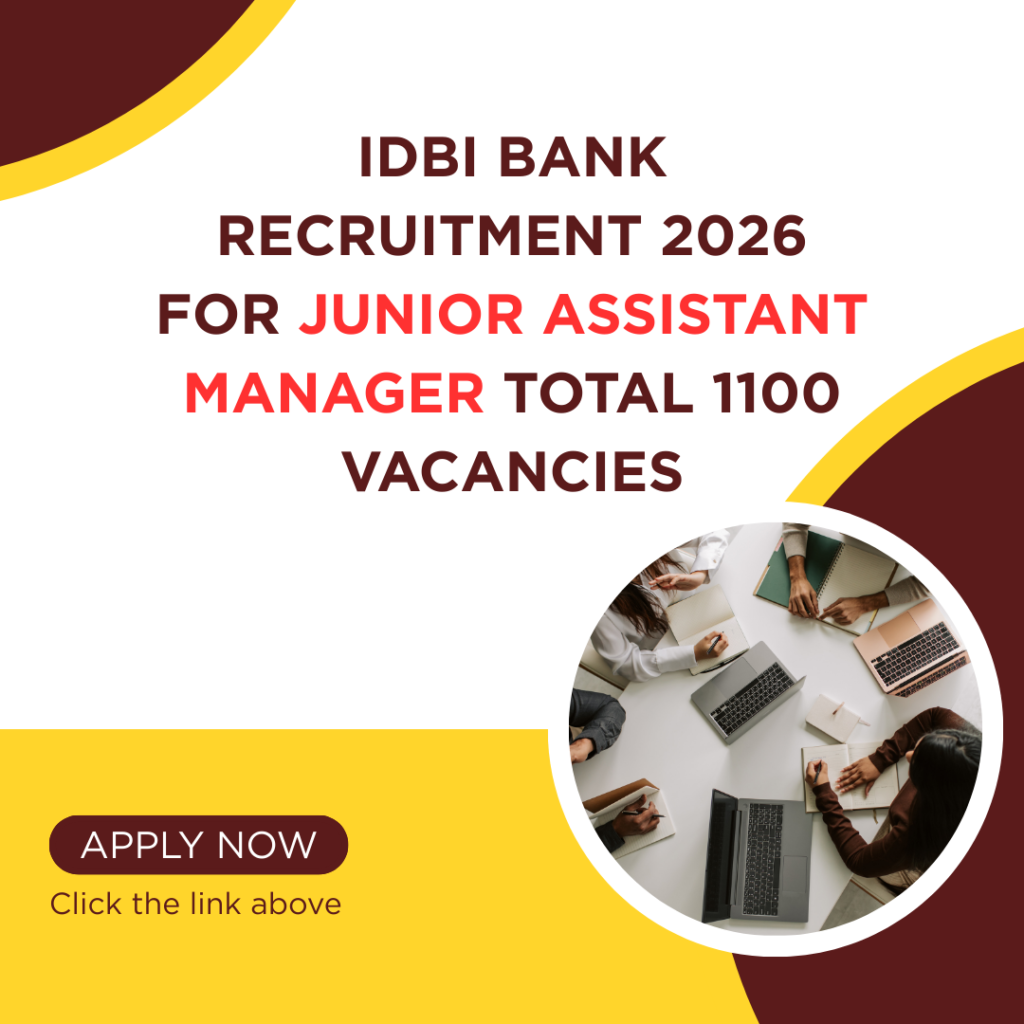 Official Notification for IDBI Bank Recruitment 2026 for Junior ...